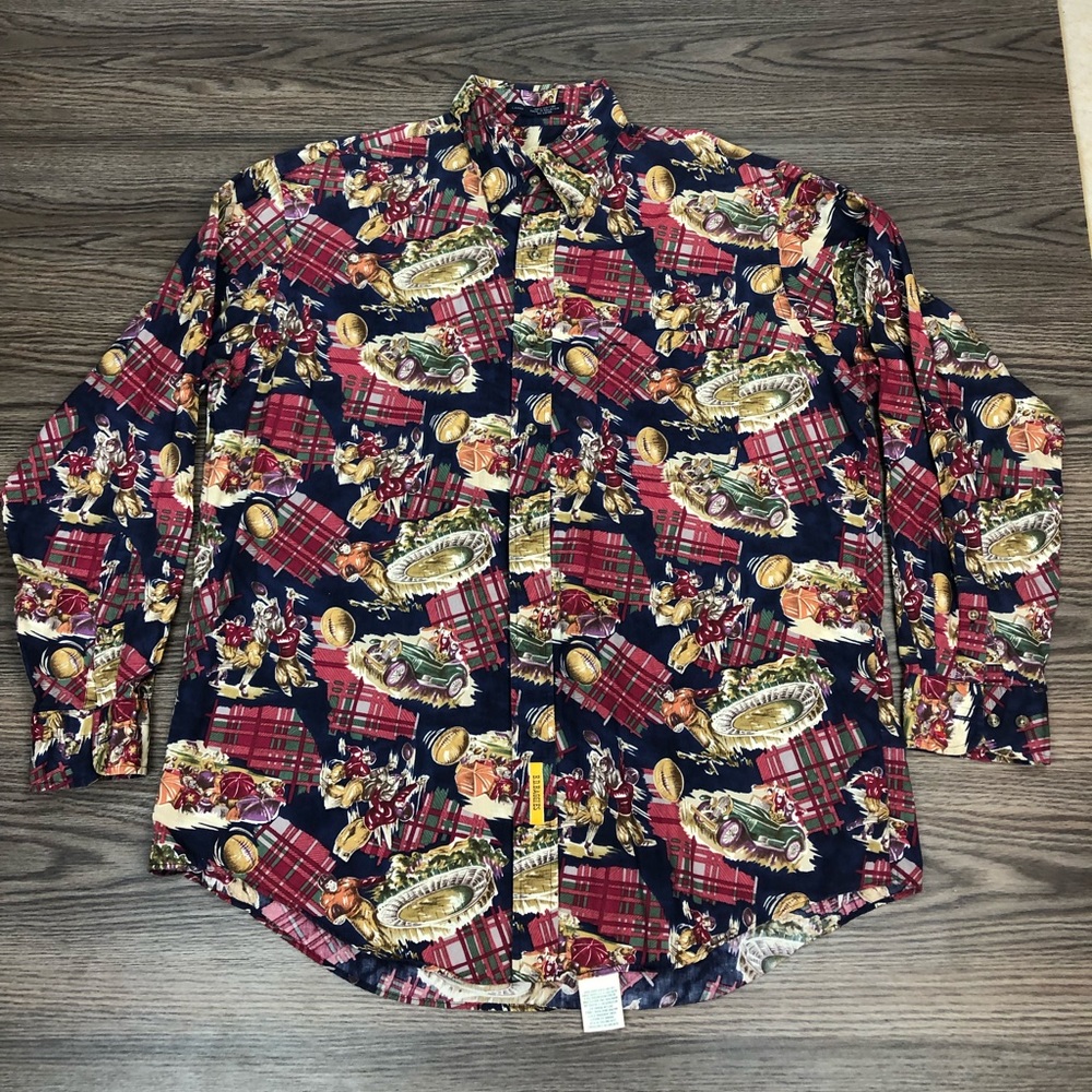 Bd Baggies Leatherheads Football Pattern Shirt L - Gem